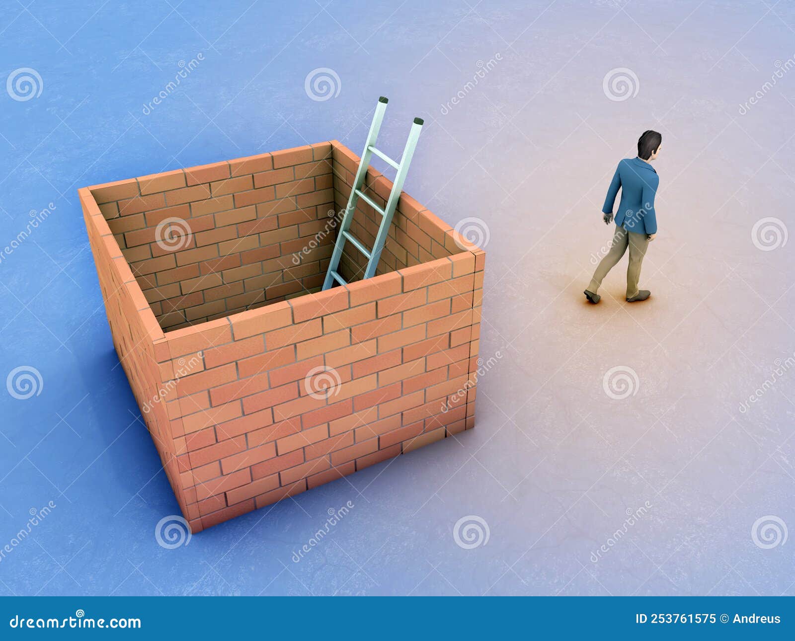 Out of the box stock illustration. Illustration of courage - 253761575