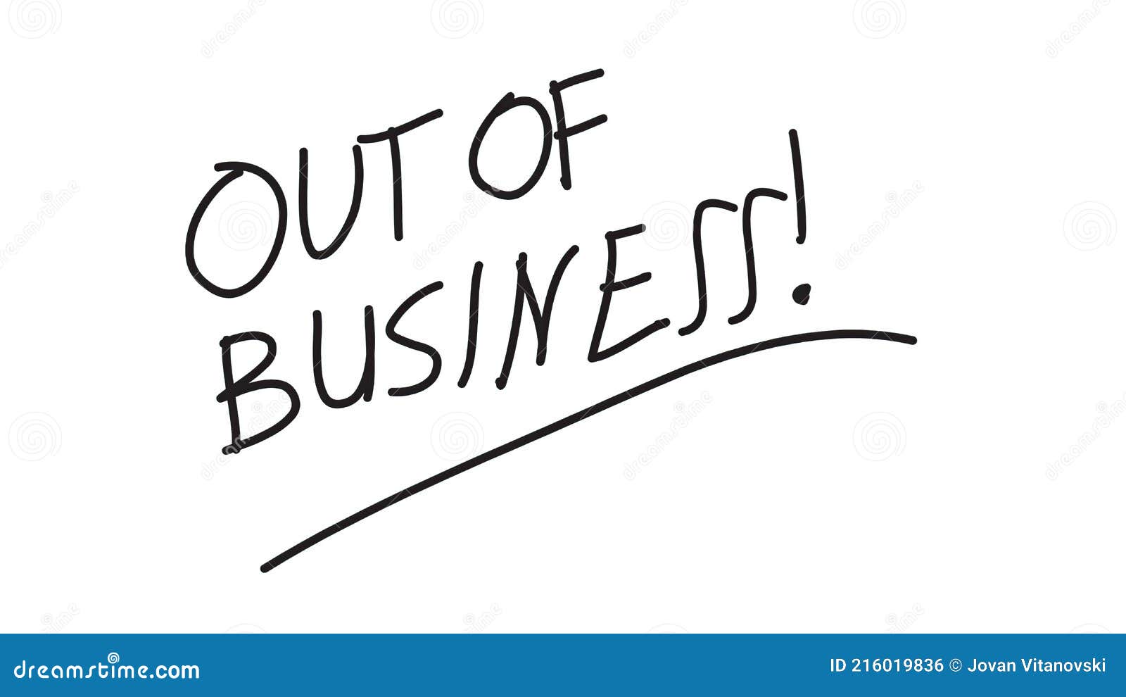 Out of Business Whiteboard Writing Illustration Stock Illustration ...