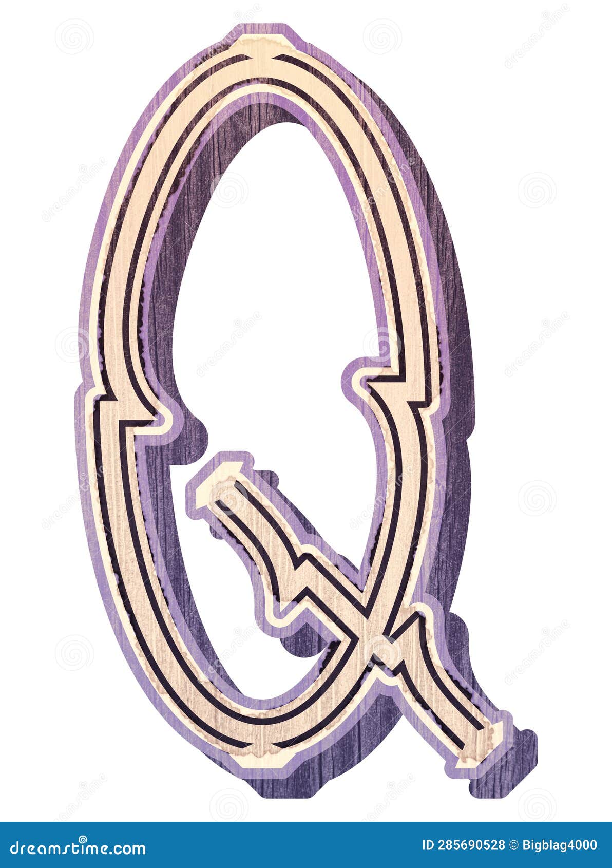 Out of Color Letter.Decorative Vintage Font. Stock Illustration ...