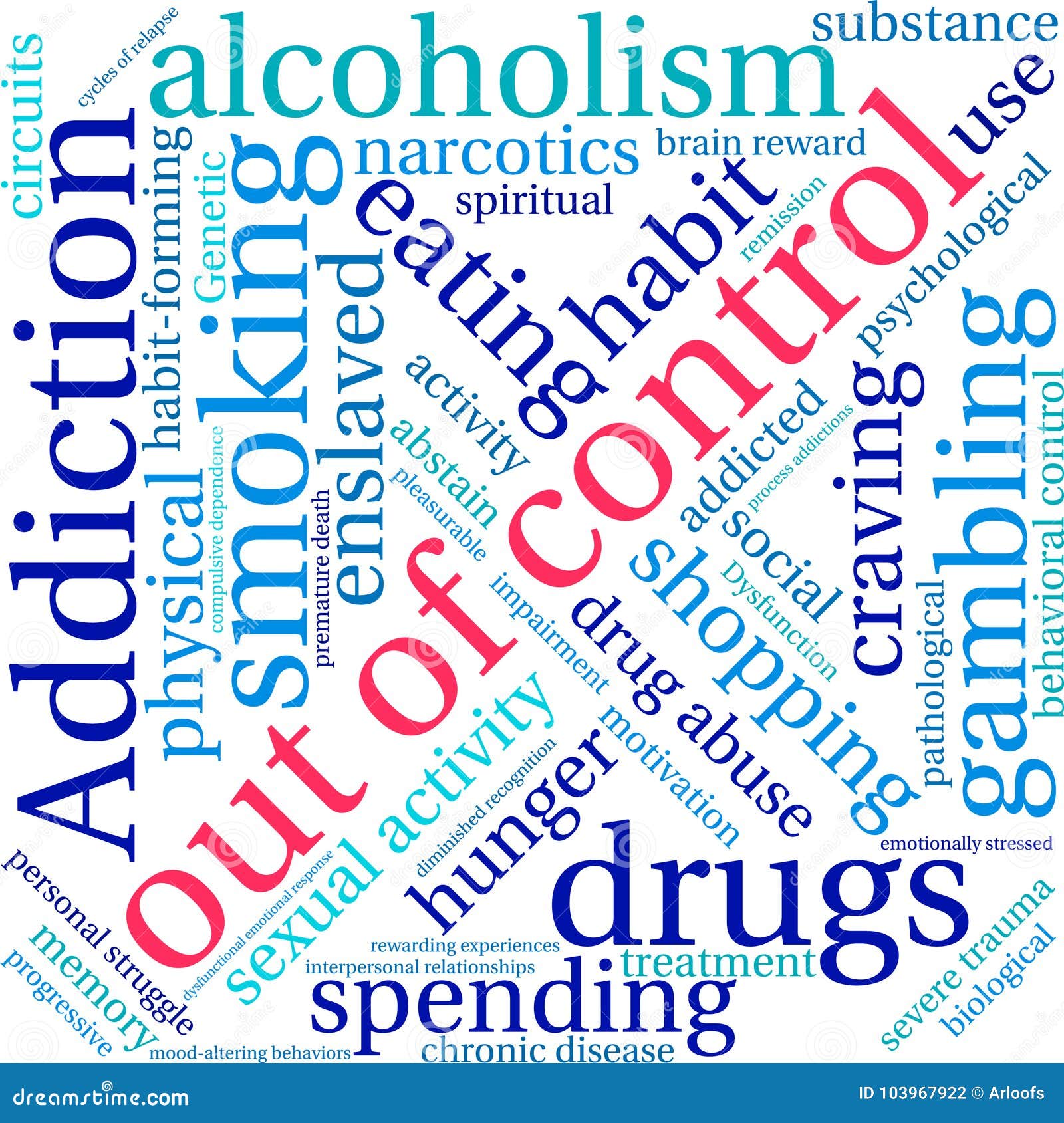 Out of Control Word Cloud stock illustration. Illustration of gambling ...