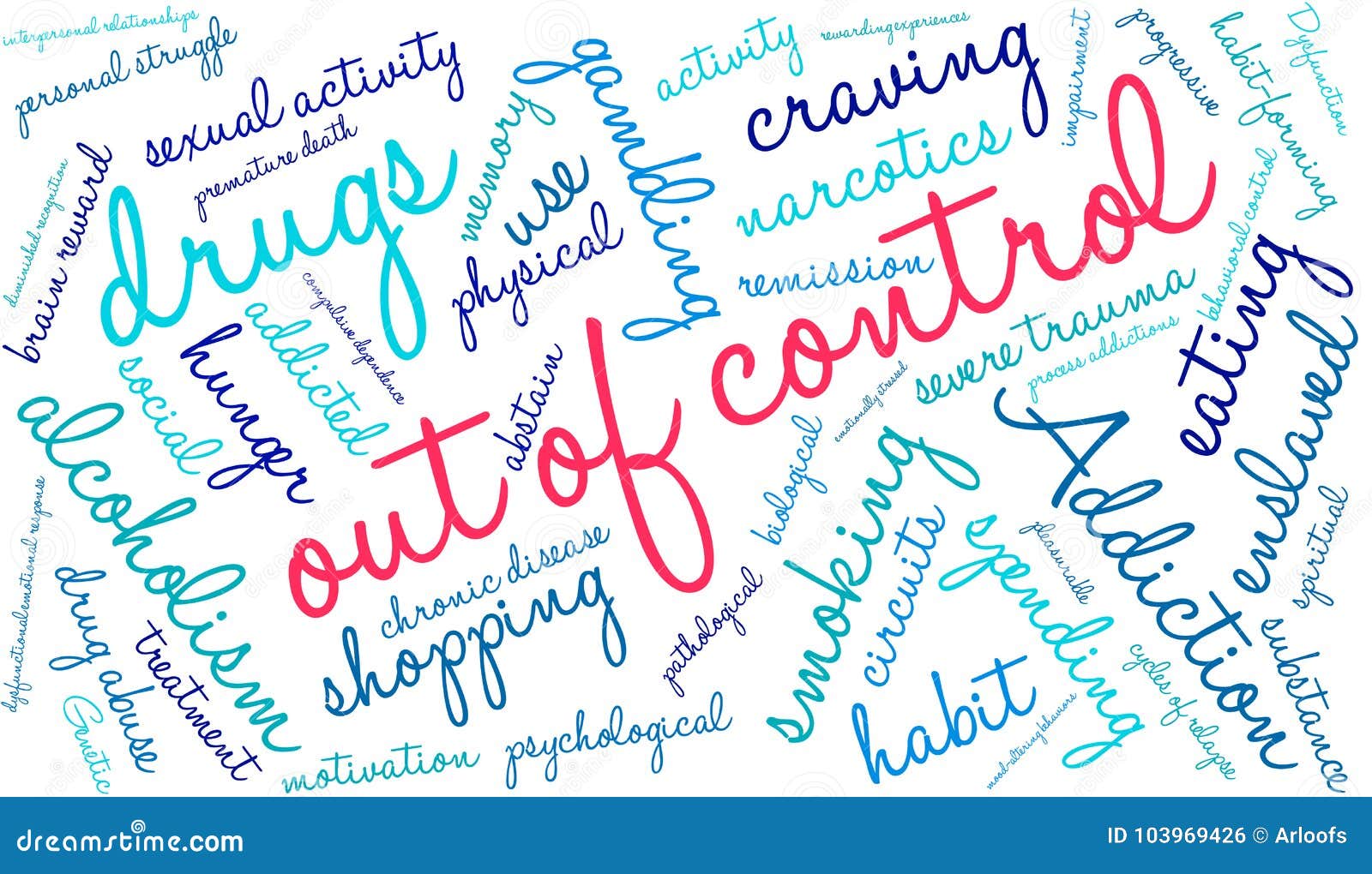 Out of Control Word Cloud stock illustration. Illustration of abuse ...