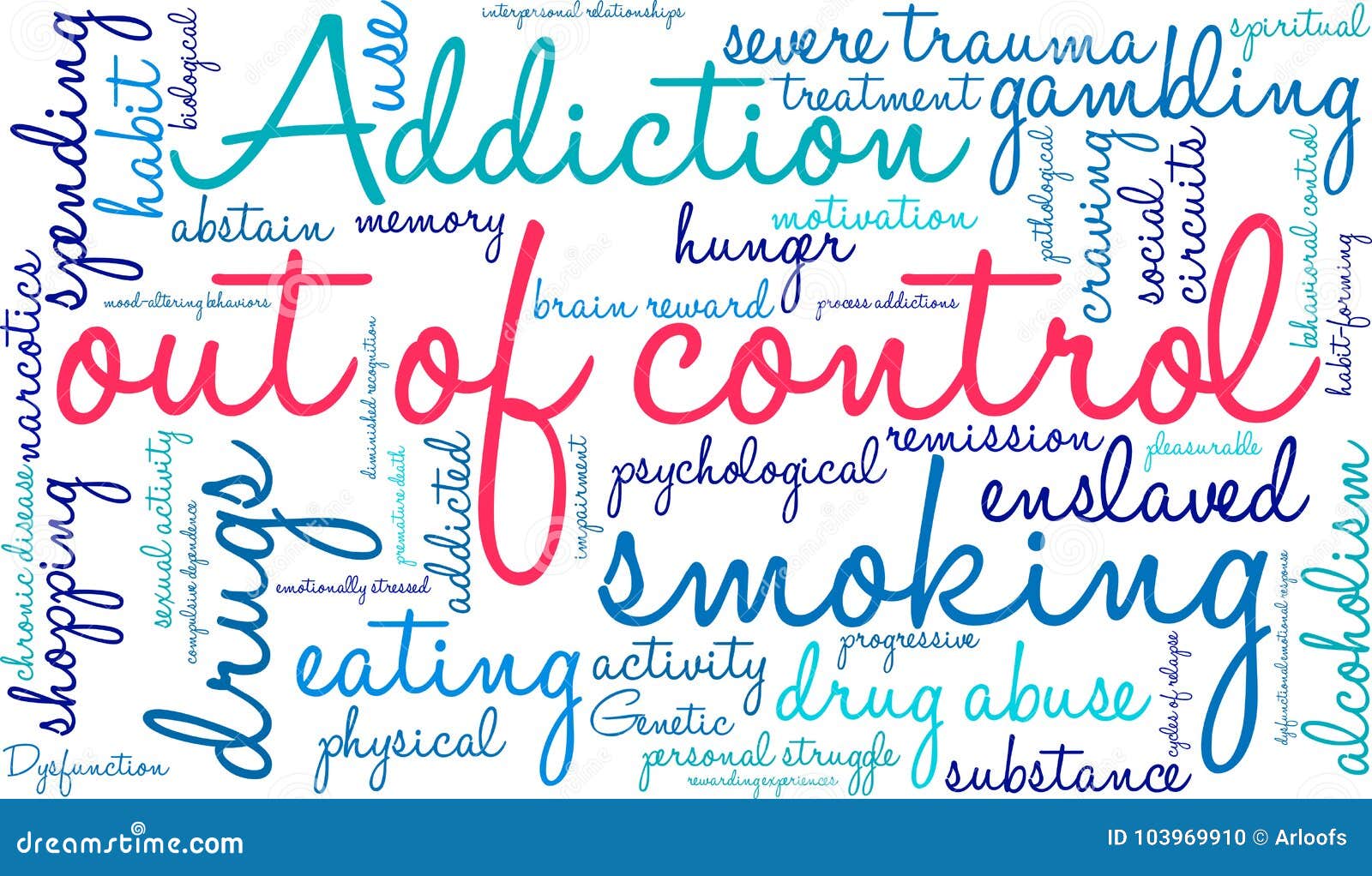 Out of Control Word Cloud stock illustration. Illustration of craving ...