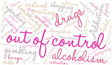 Out of Control Word Cloud stock vector. Illustration of dysfunction ...