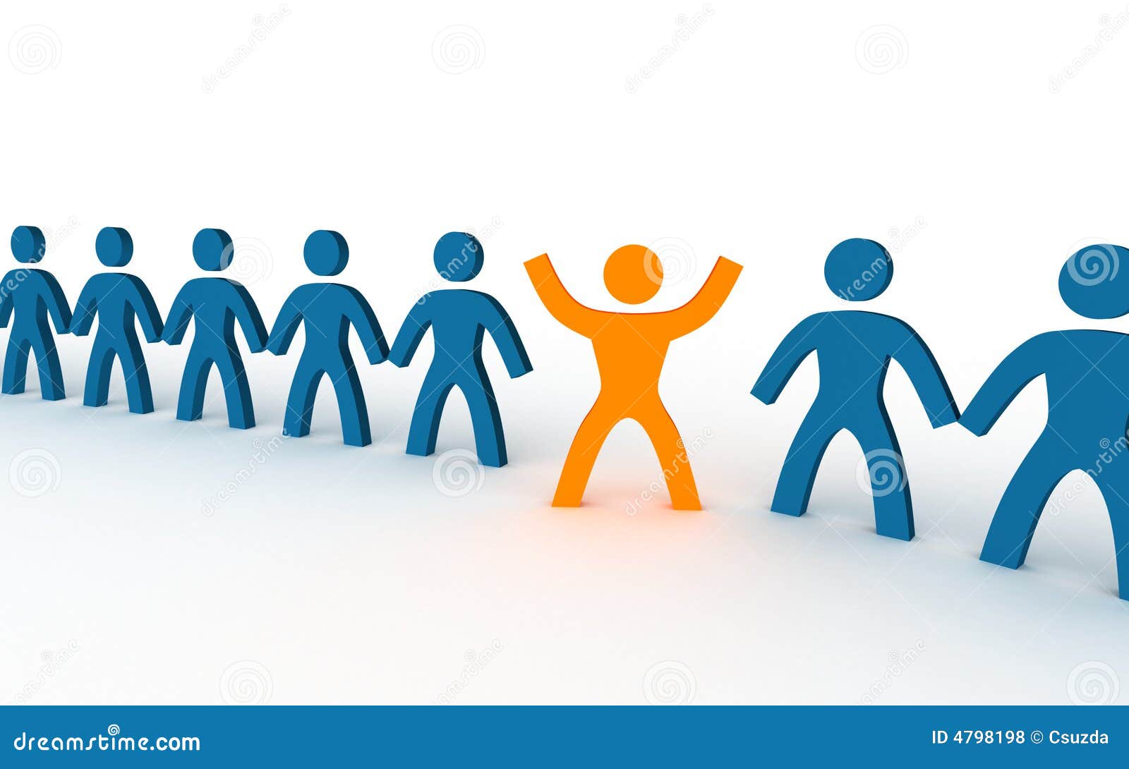 Out from the crowd stock illustration. Illustration of common - 4798198