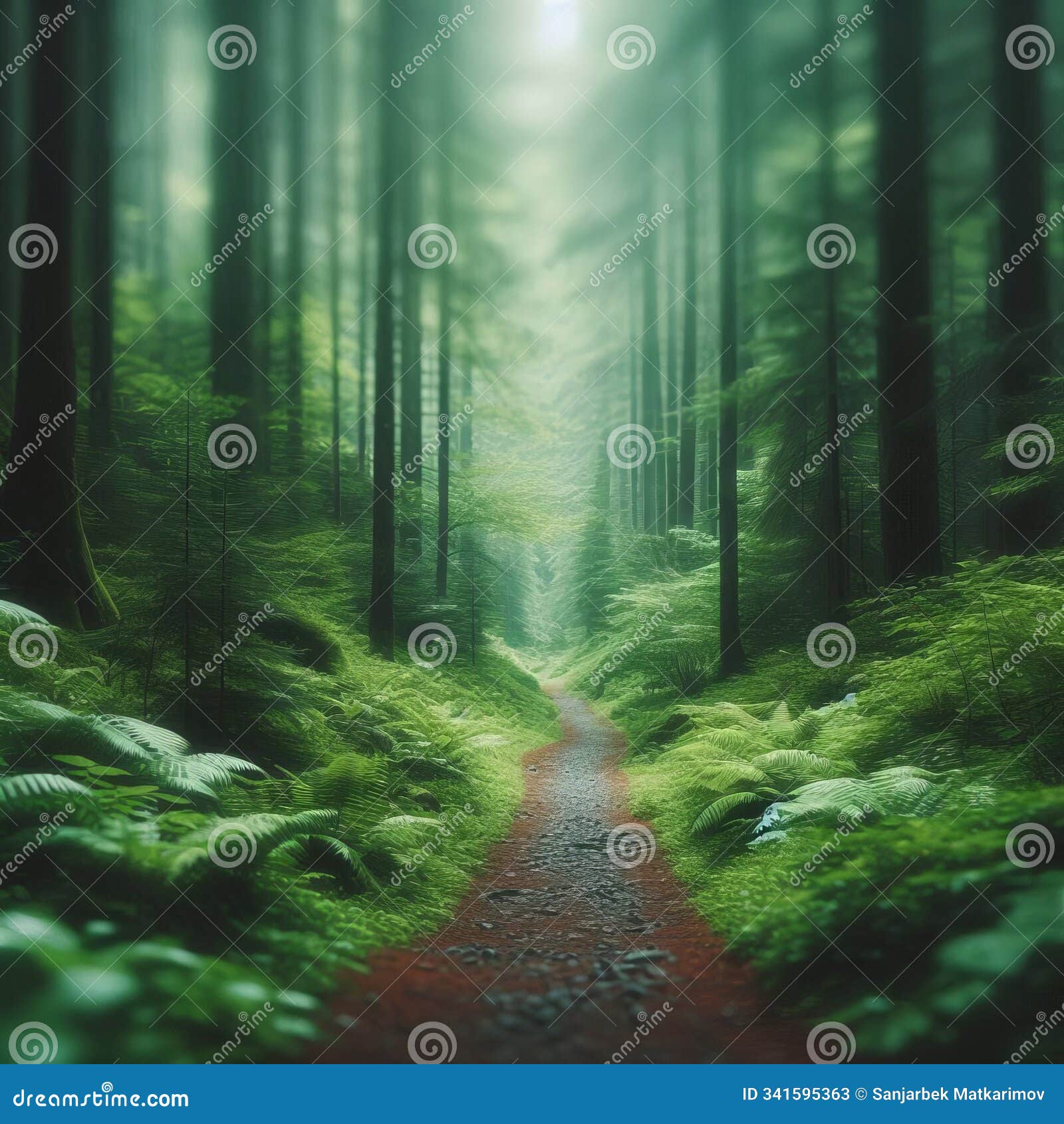 Out Of Focus Forest Path The Trail Is Barely Visible With Trees Royalty ...