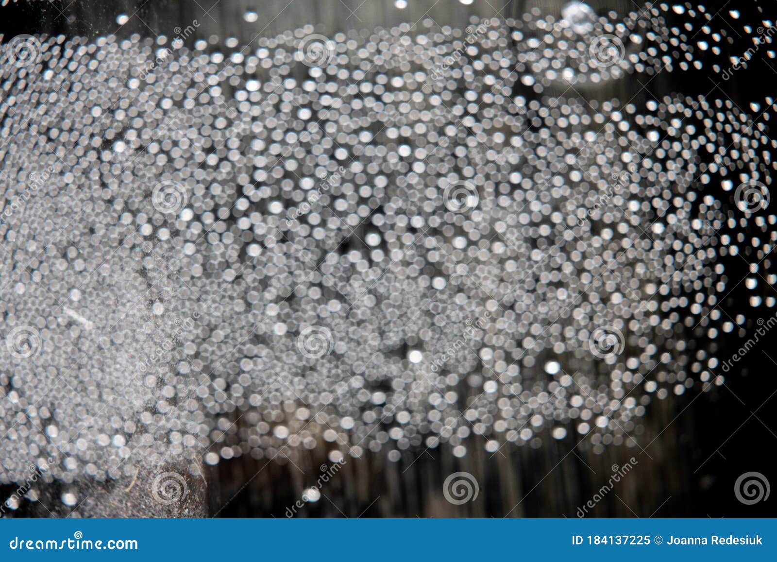 Out of Focus Water Drops in Closeup Creating Bokeh Background Stock ...