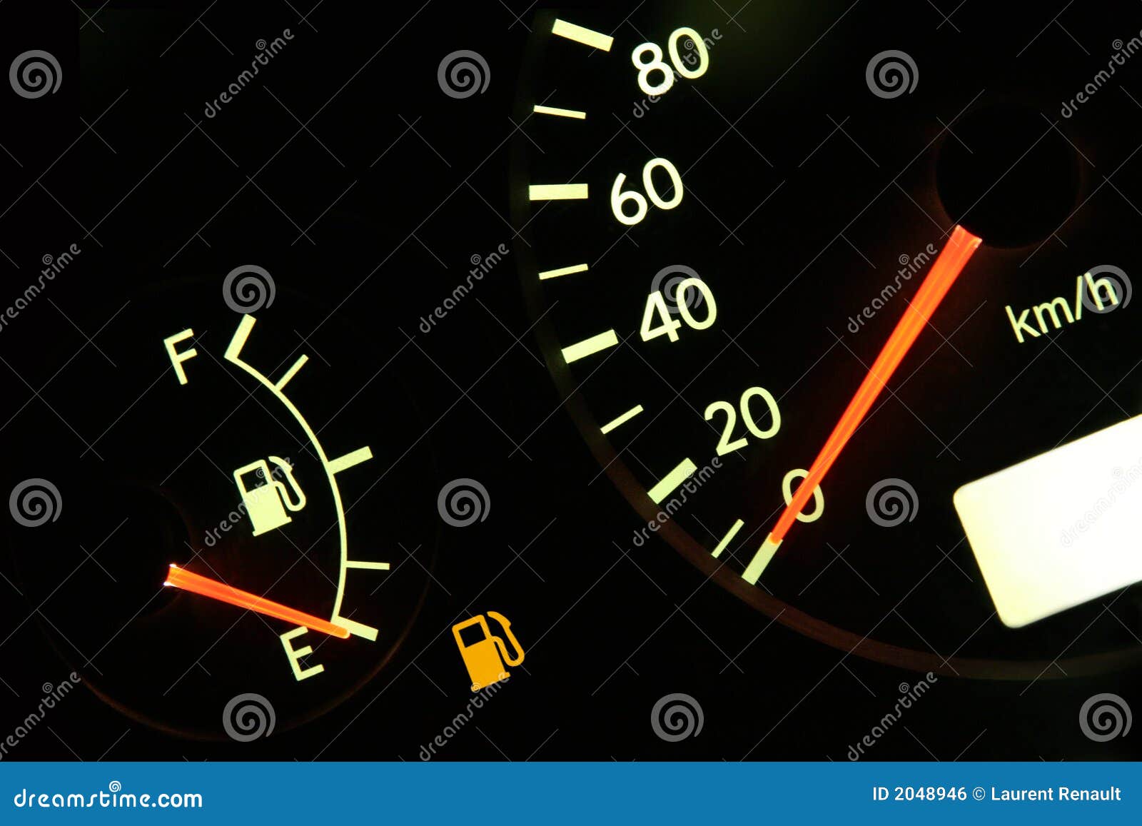 Out of gas stock photo. Image of black, meter, glow, panel - 2048946