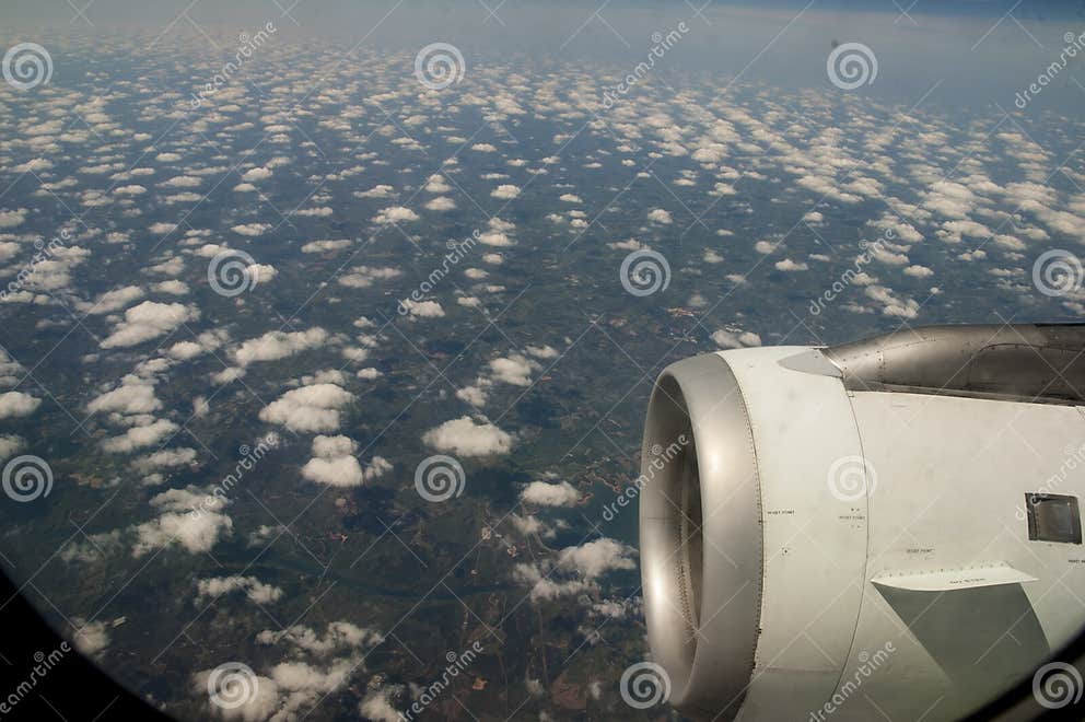 Out Jet Window Jet Engine in Air Stock Photo - Image of taking, skies ...