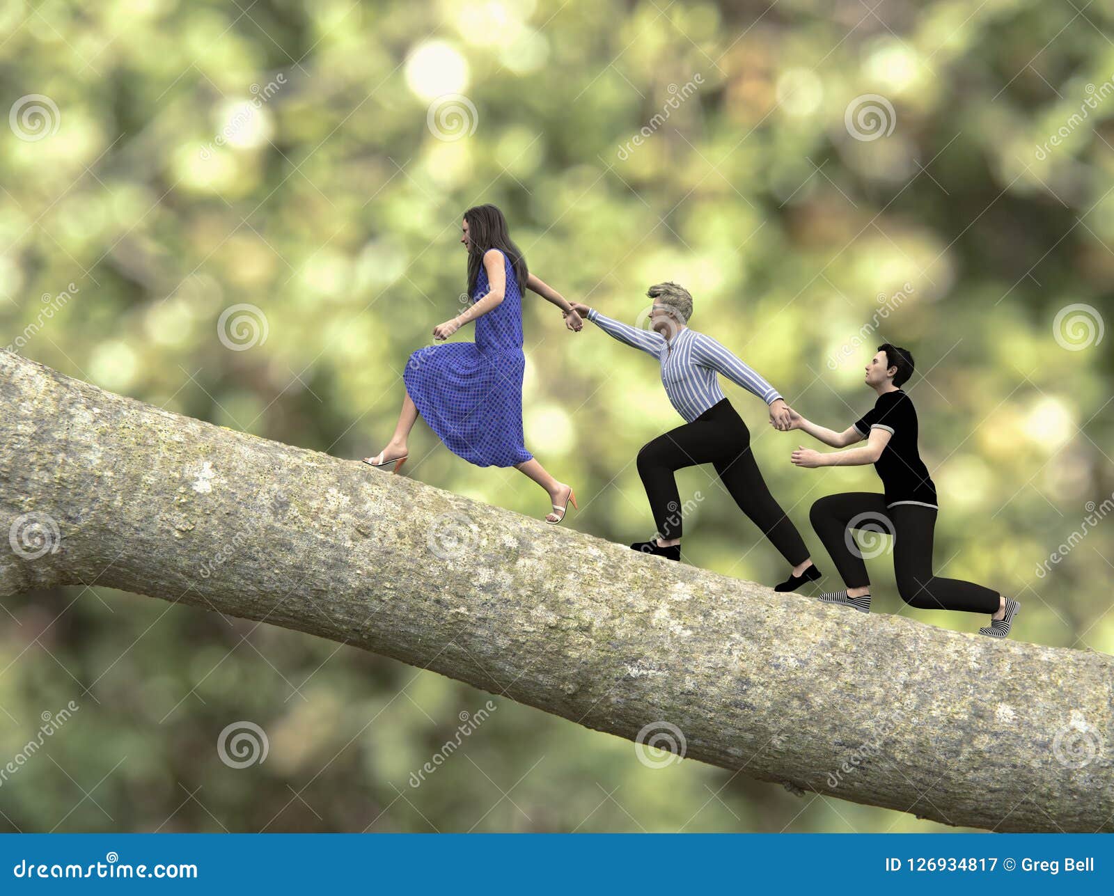 Out on a Limb and Team Work Stock Illustration - Illustration of idiom ...
