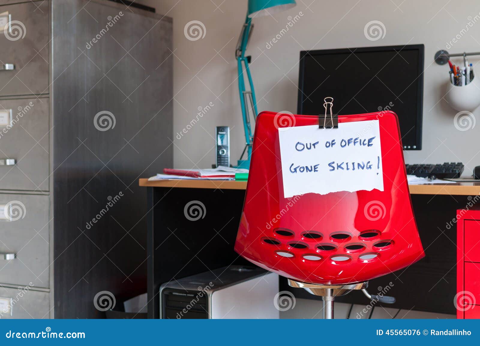 Out of Office. Gone Skiing! Stock Photo - Image of exercise, happiness ...