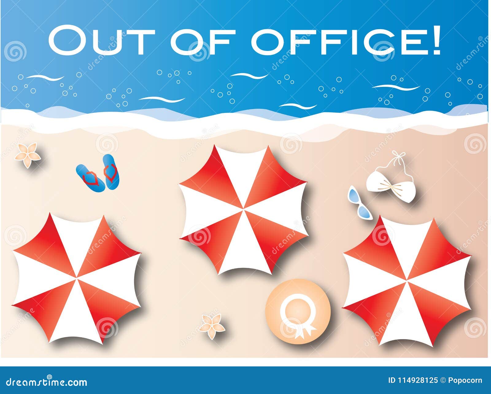Out of Office Summer Vacation Beach Header Stock Vector - Illustration ...