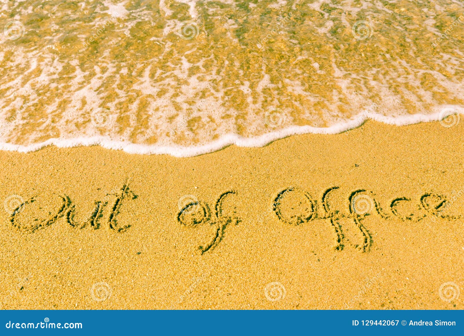 Out of Office Written on Sand Stock Image - Image of absent, relax ...