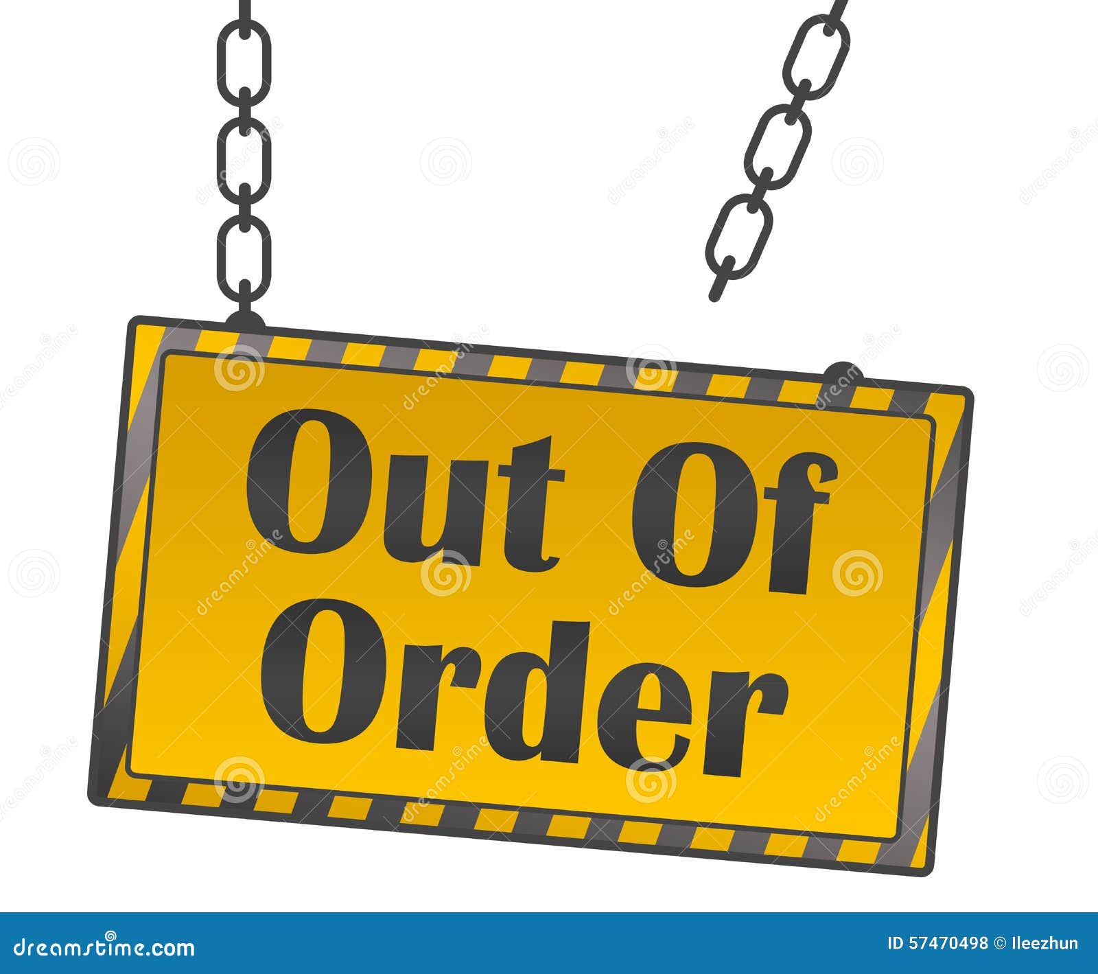 Out of Order Broken Signboard Yellow Black Stock Illustration ...