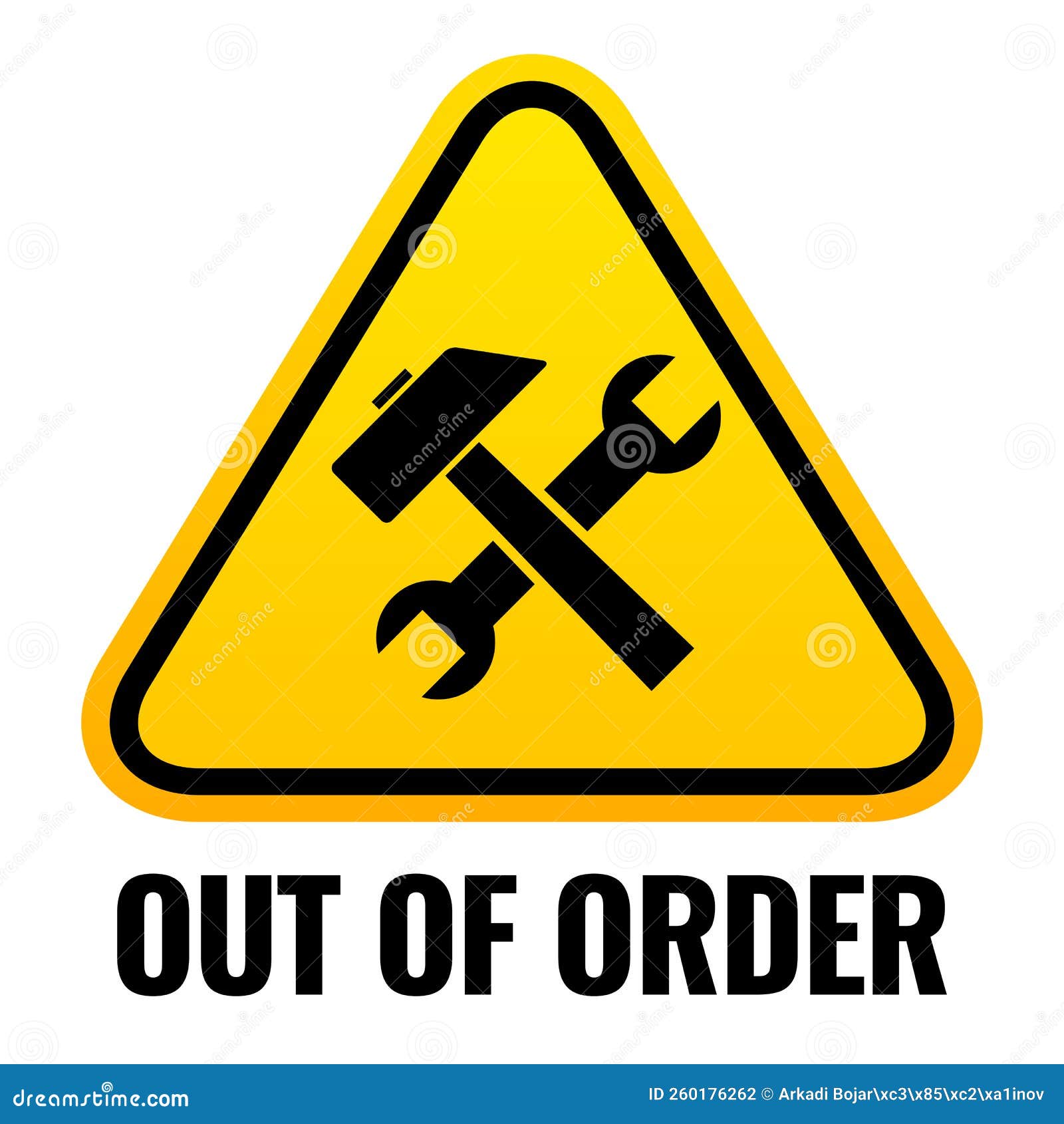 Caution Out Of Order Sign Icon Clipart. Warning Industrial Signages ...