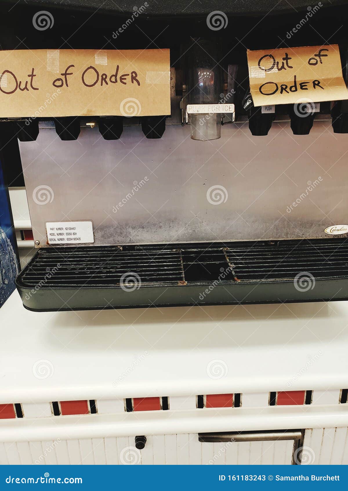 Out of Order Drink Machine at a Restaurant Stock Image - Image of ...