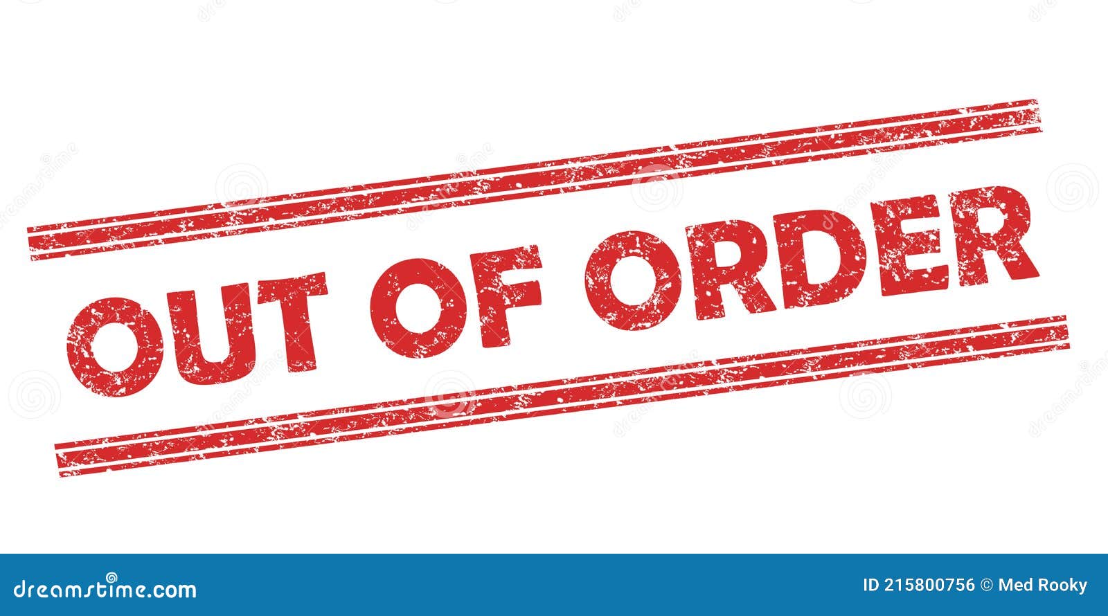 Out of Order Rubber Stamp Illustration Showing Text. in White Stock ...