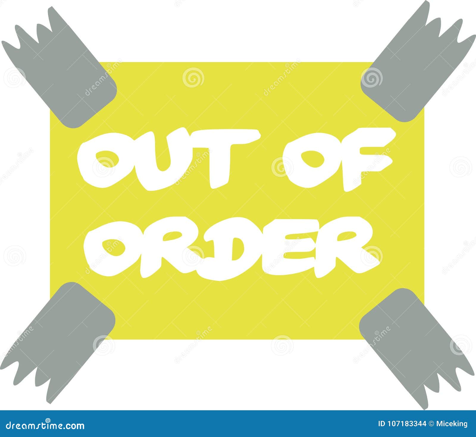 Out Of Order Sign Icon Clipart. Caution And Warning Symbol In Yellow ...