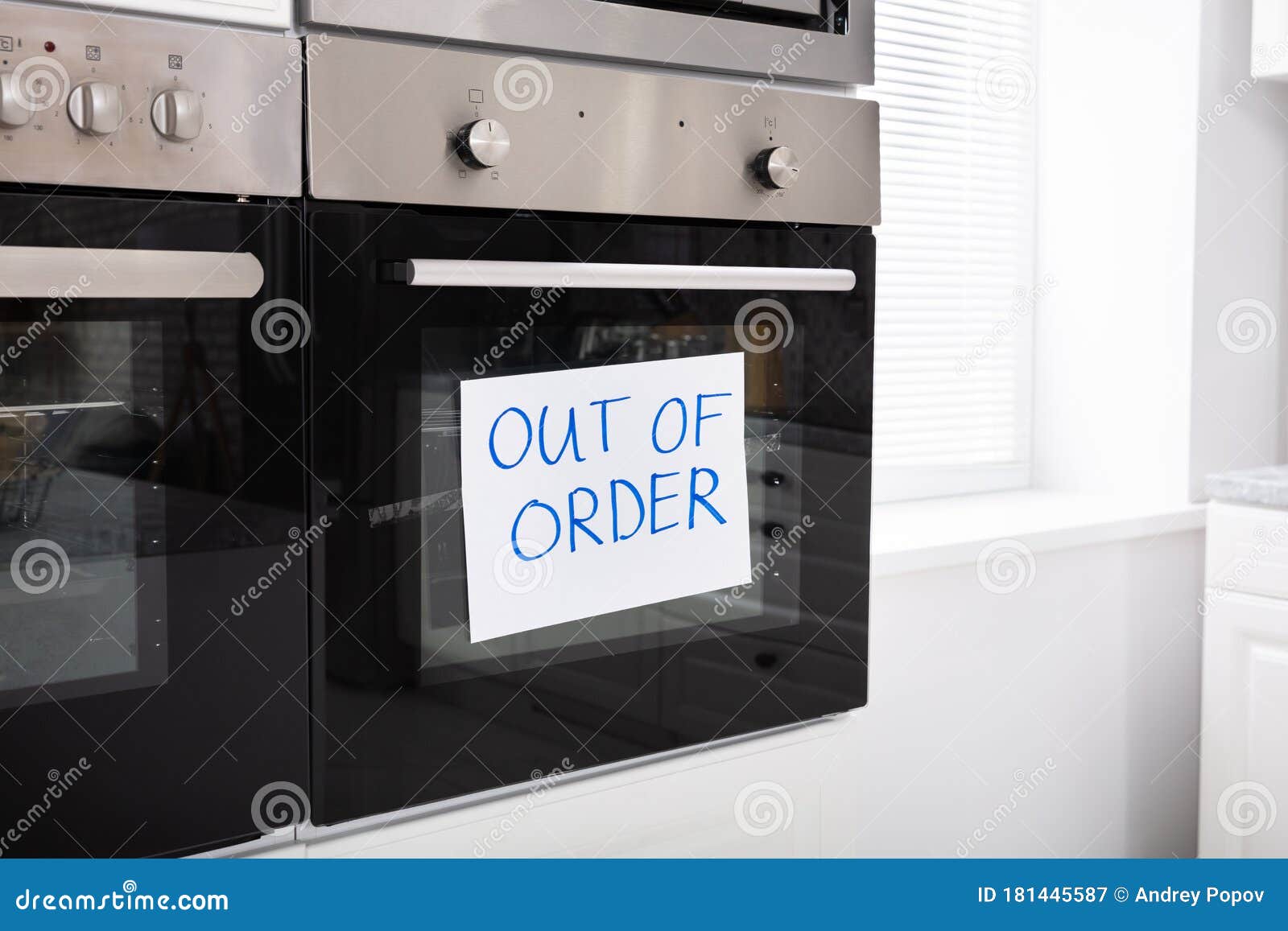Out of Order Text Stuck on Oven Stock Image - Image of electronic ...