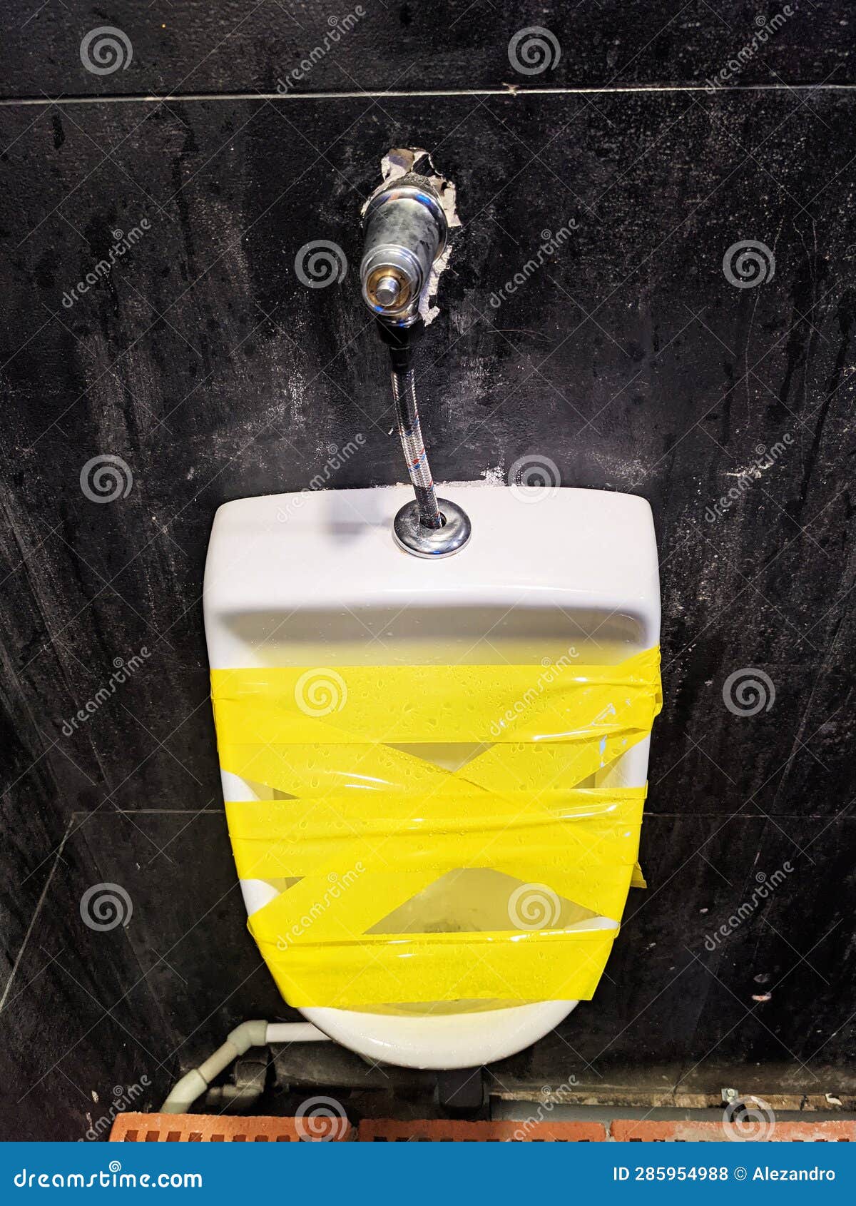 Out of Order Urinal in a Public Men Bathroom Stock Photo - Image of ...