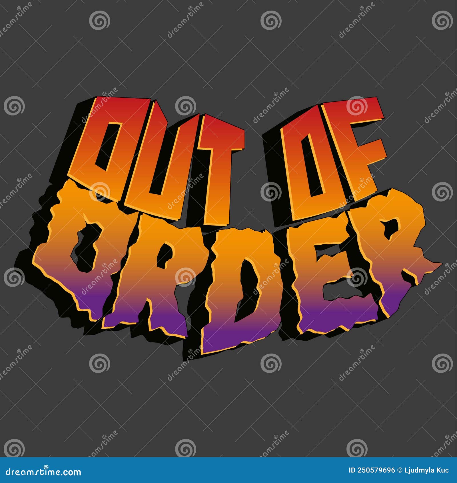 Out of Order Vector Inscription Stock Vector - Illustration of concept ...