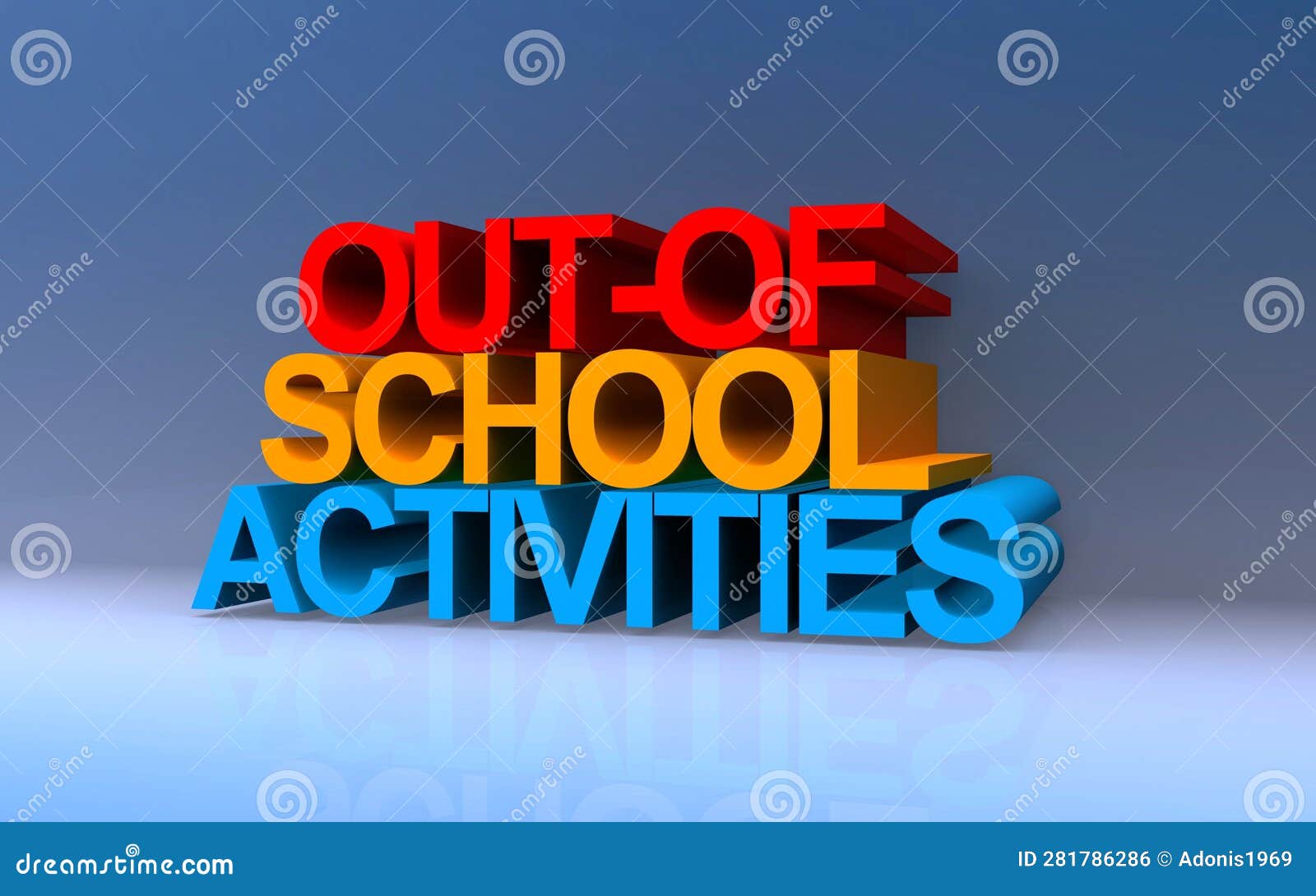 Out of School Activities on Blue Stock Illustration - Illustration of ...