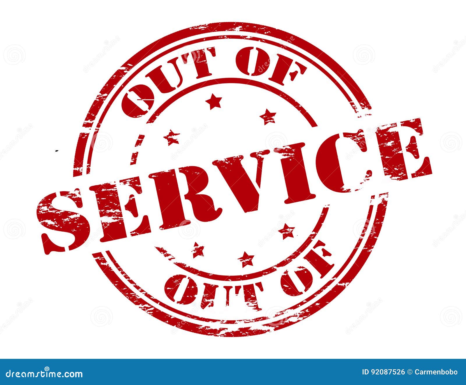Out of service stock illustration. Illustration of round - 92087526