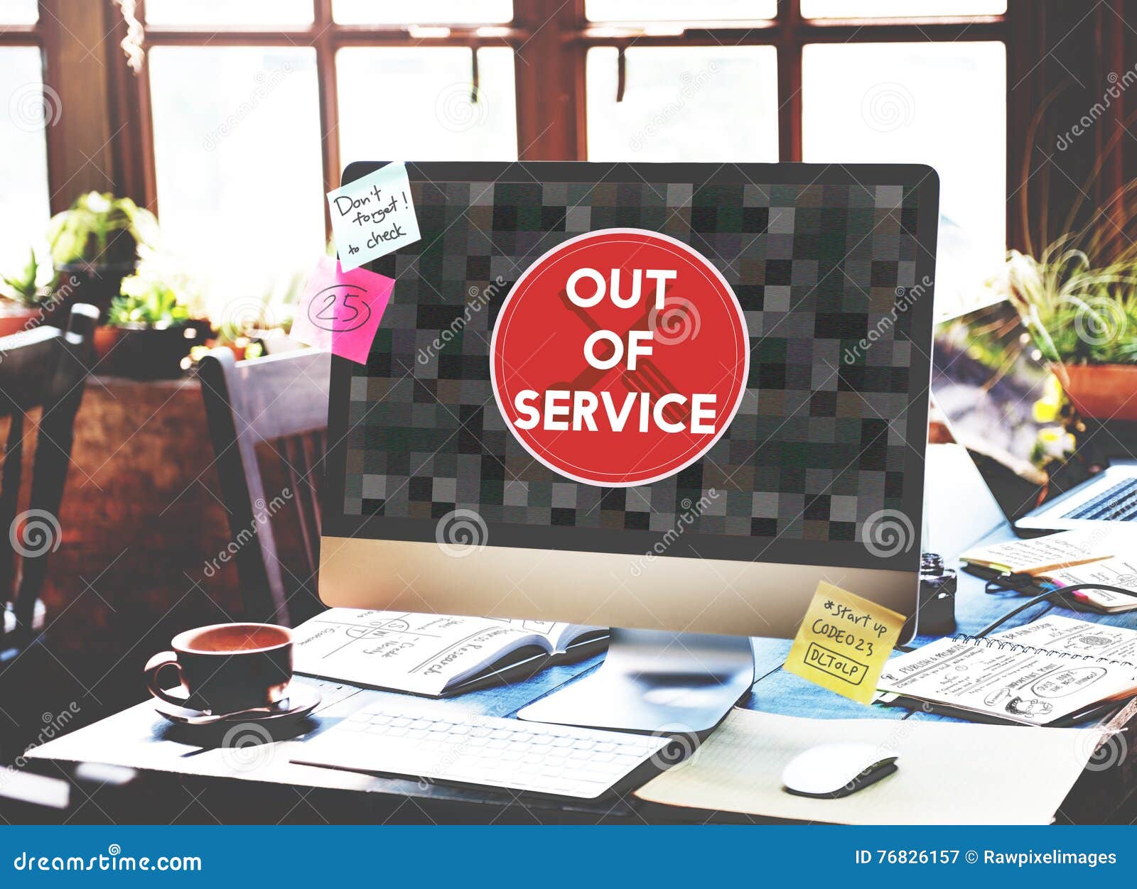 Out of Service Sign Graphic Concept Stock Image - Image of devices ...