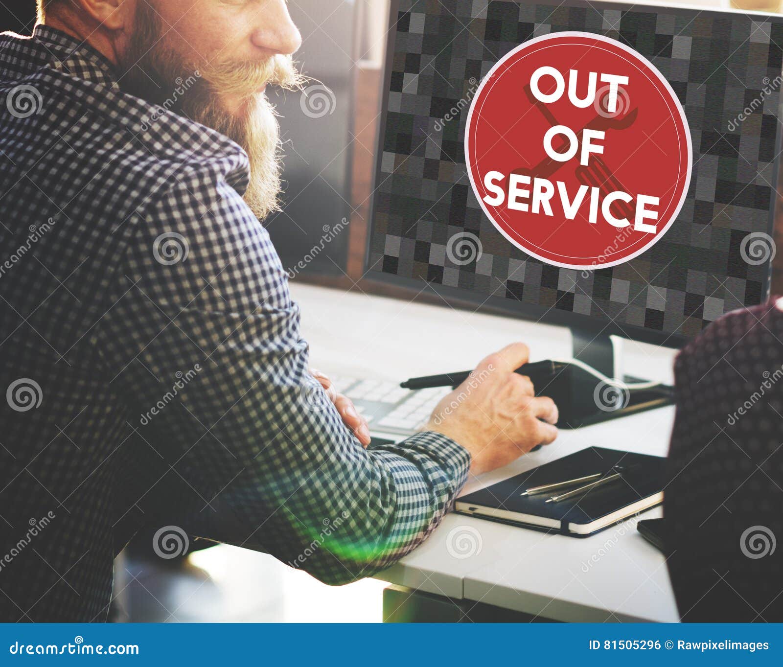 Out of Service Sign Graphic Concept Stock Photo - Image of network ...