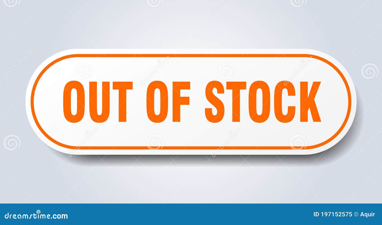 Out of Stock Sign. Rounded Isolated Button. White Sticker Stock Vector ...