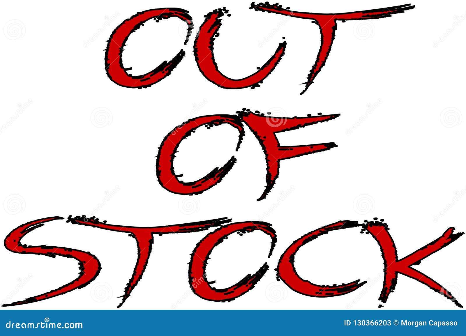 Out of Stock Text Sign Illustration on White Background Stock Vector ...
