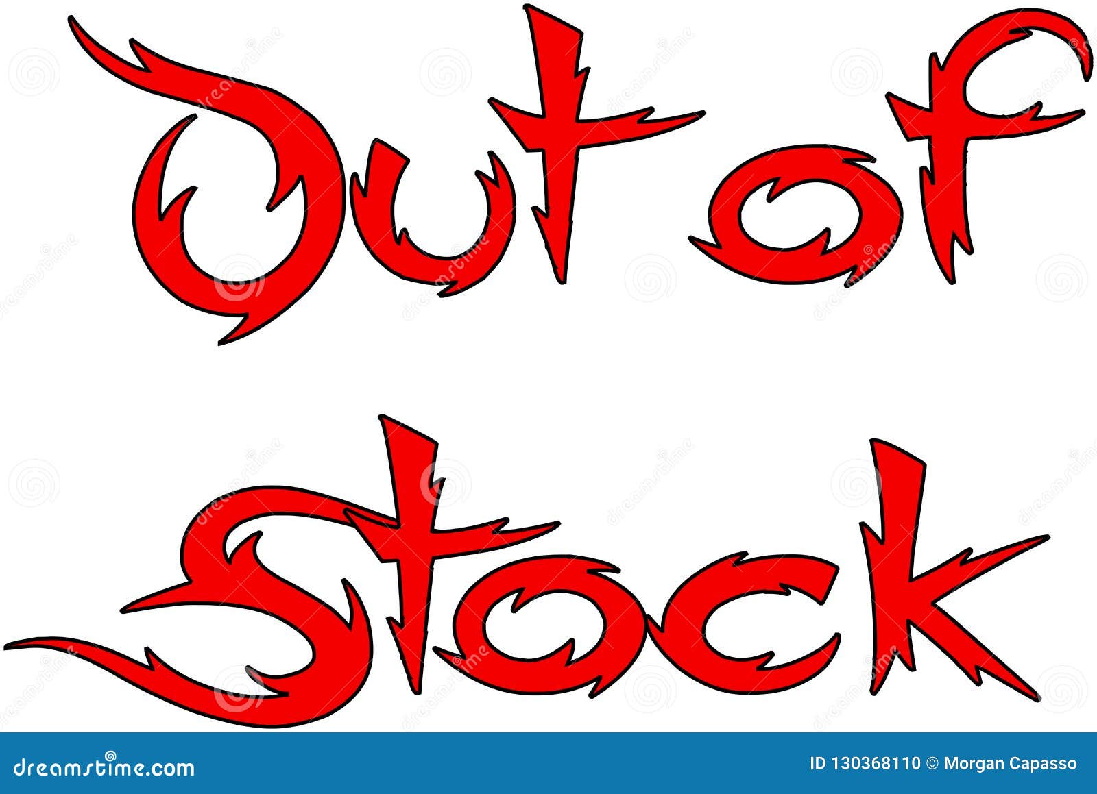Out of Stock Text Sign Illustration on White Background Stock Vector ...
