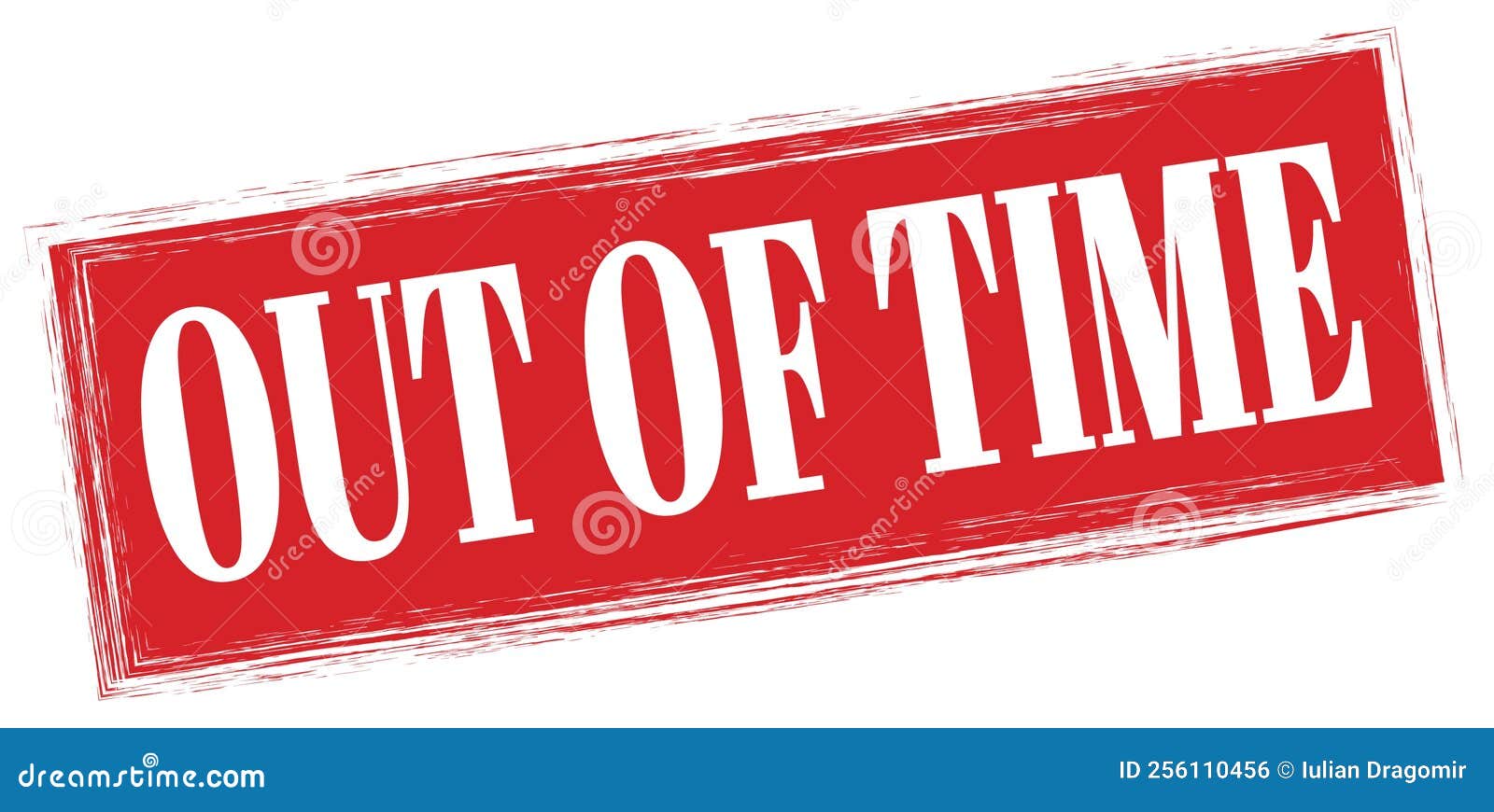 OUT of TIME Text Written on Red Stamp Sign Stock Illustration ...