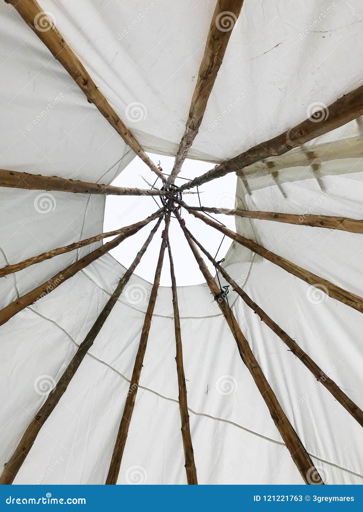 Out through the Top of a Tipi Stock Image - Image of native, looking ...