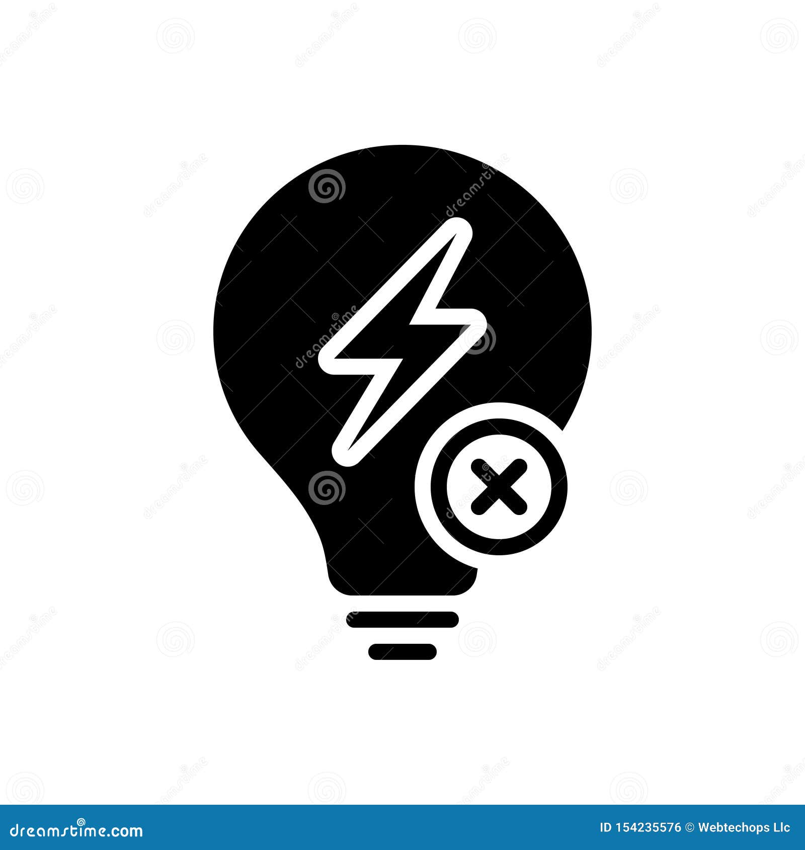Black Solid Icon for Outage, Electricity and Power Stock Vector ...