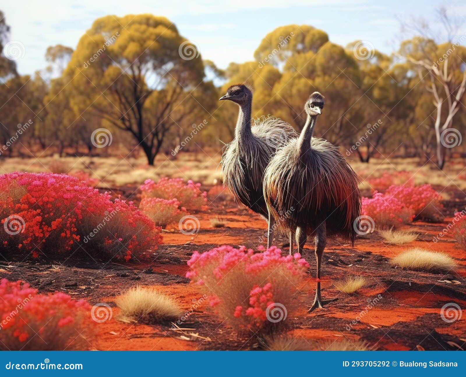 Outback Emus stock illustration. Illustration of imagine - 293705292