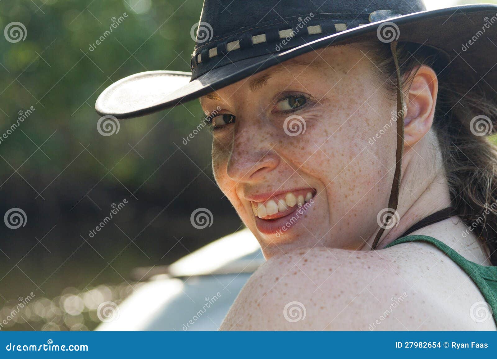 Outback Girl Closeup stock photo. Image of sunshine, happy - 27982654