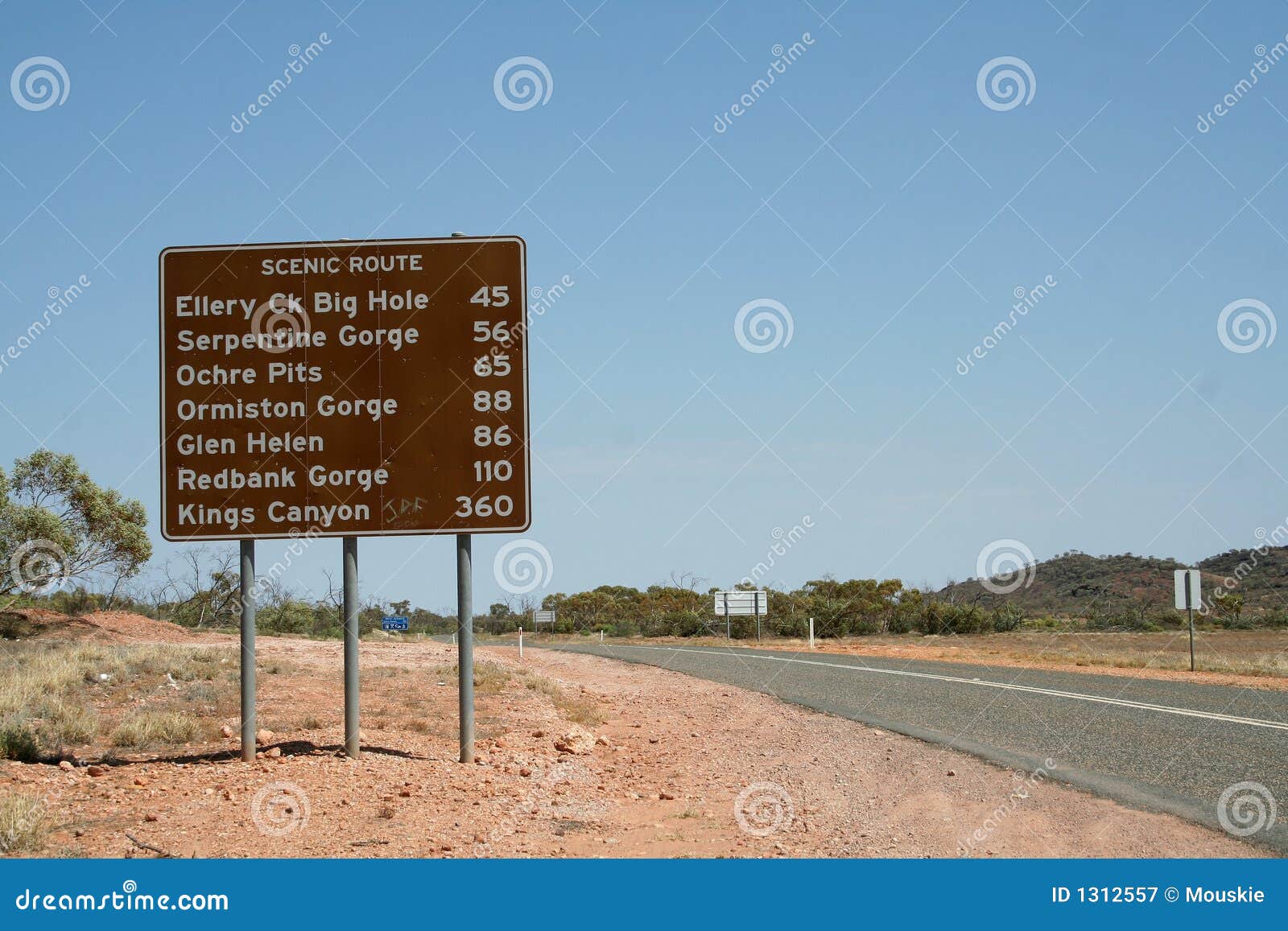 Outback Road Sign stock image. Image of travel, stricken - 1312557