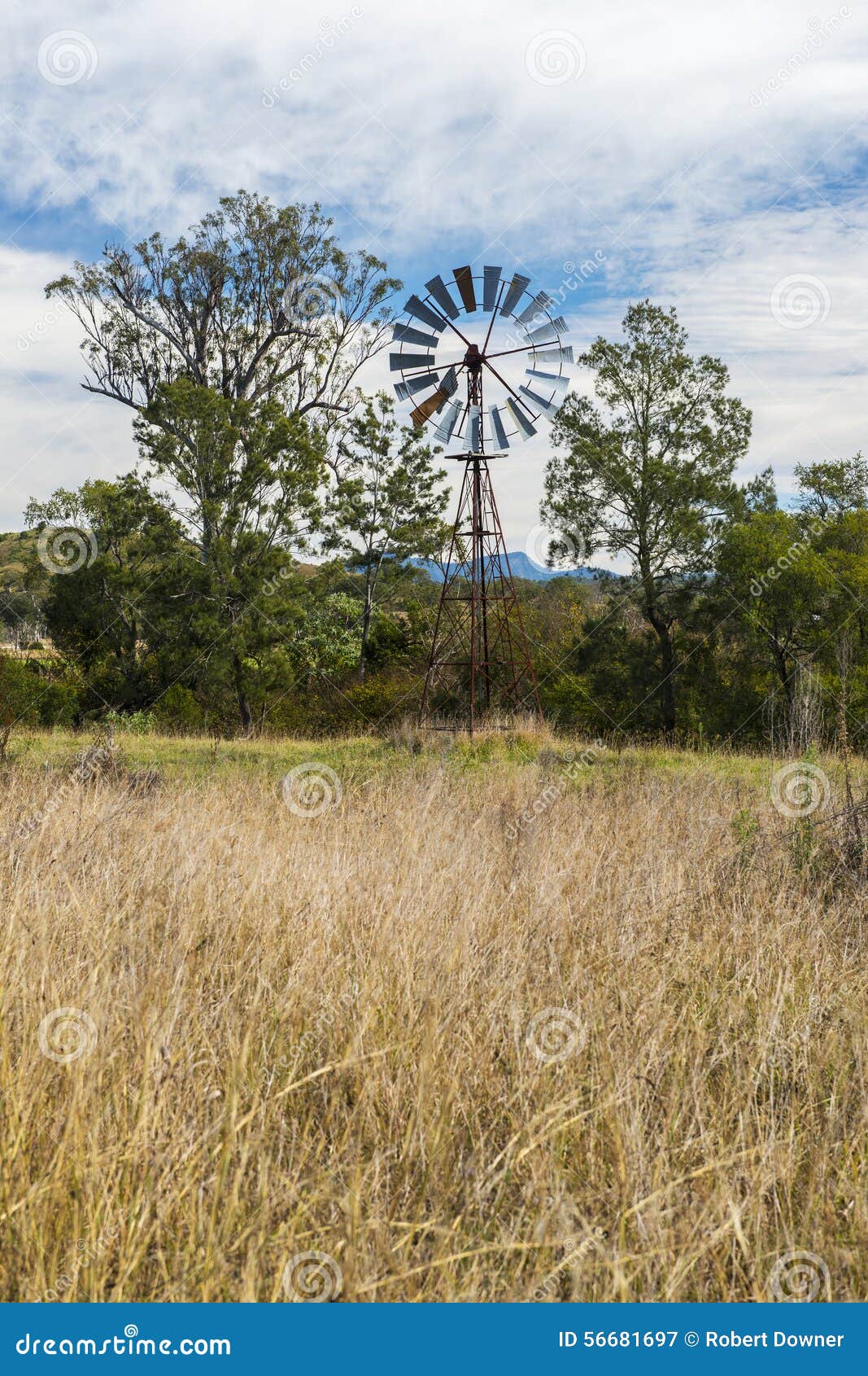 Outback Windmill in Queensland, Australia Stock Image - Image of ...