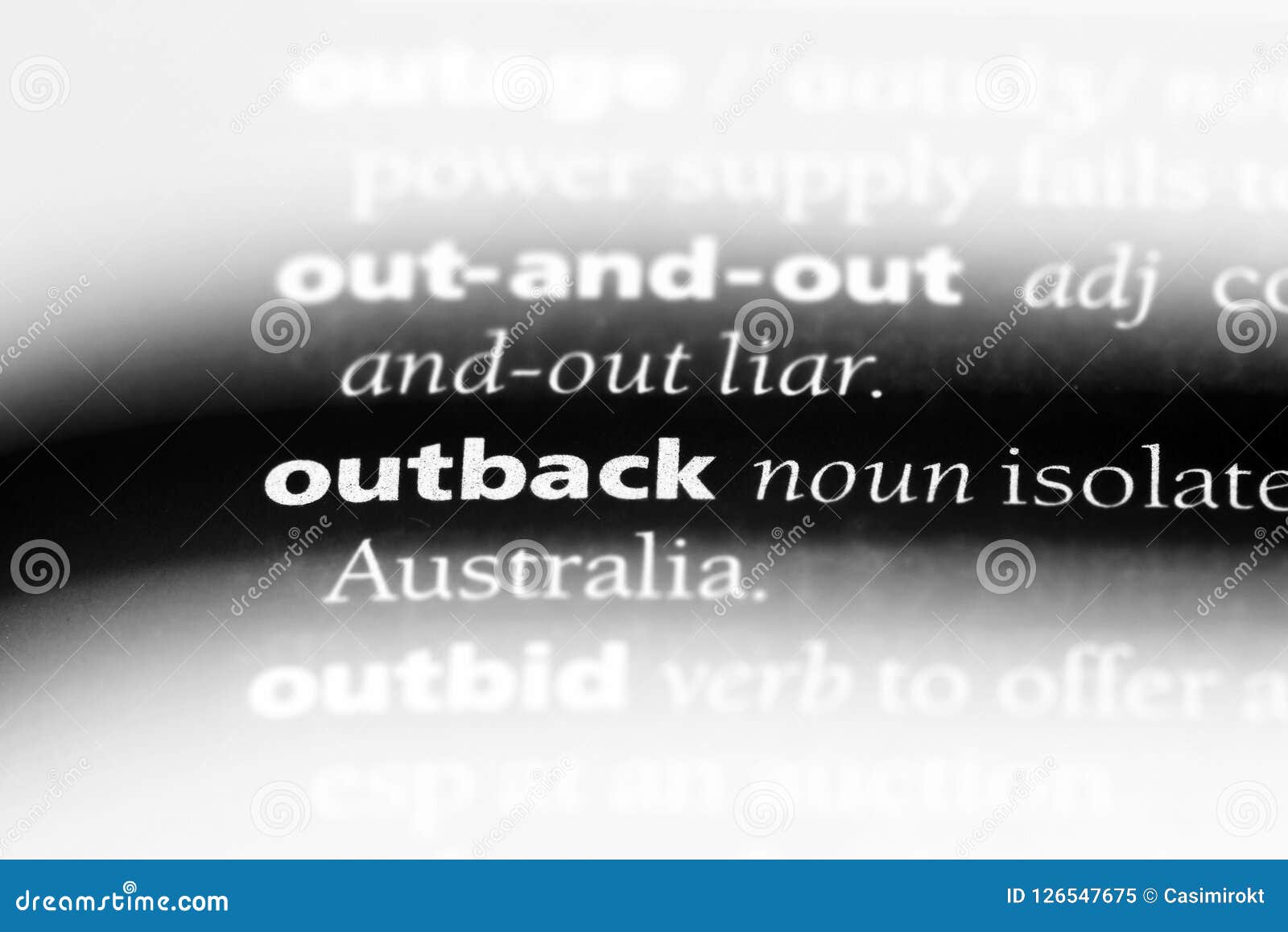 Outback stock image. Image of dictionary, concept, macro - 126547675