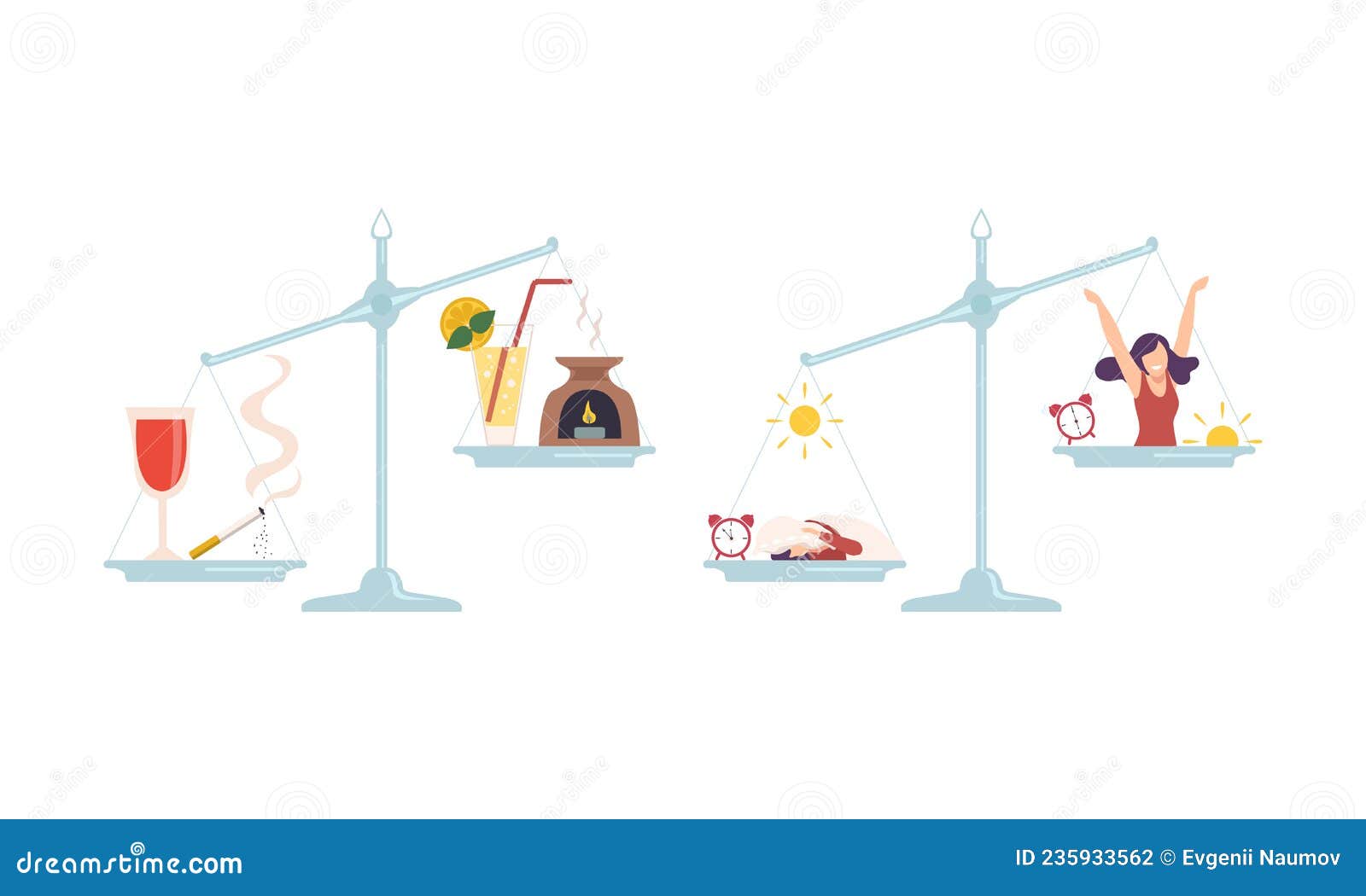 Outbalanced Scales with Different Things of Value Comparison Vector Set ...