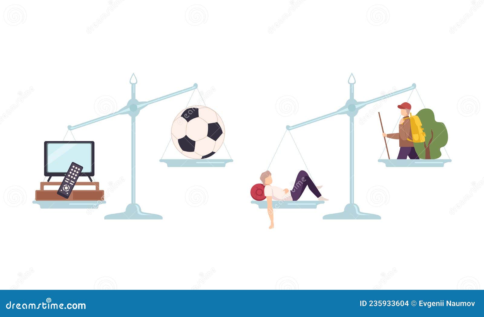 Outbalanced Scales with Different Things of Value Comparison Vector Set ...