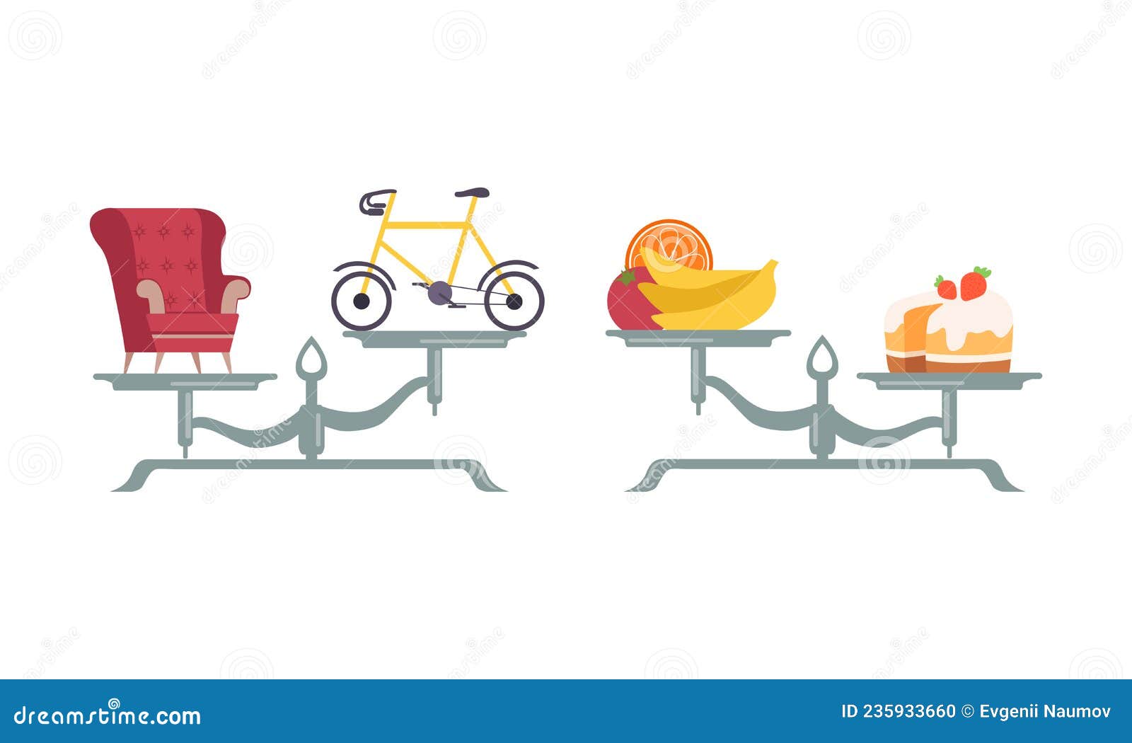 Outbalanced Scales with Different Things of Value Comparison Vector Set ...
