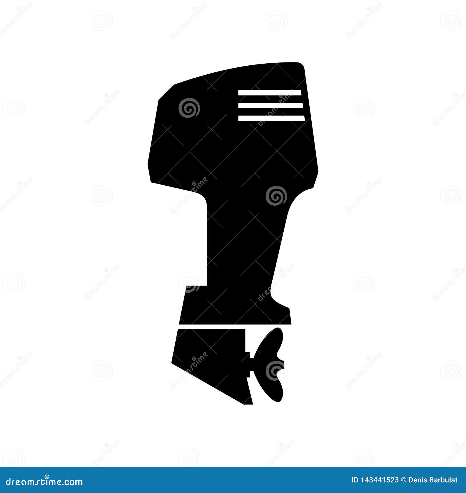 Outboard boat motor stock vector. Illustration of icon - 143441523