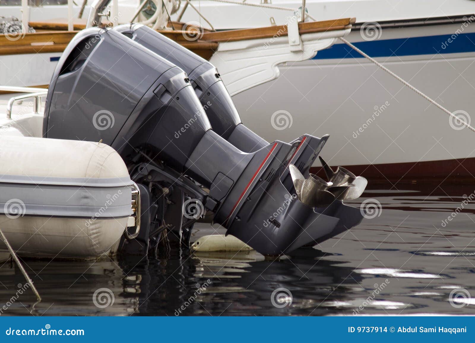 Outboard motorboat engines stock photo. Image of propulsion - 9737914