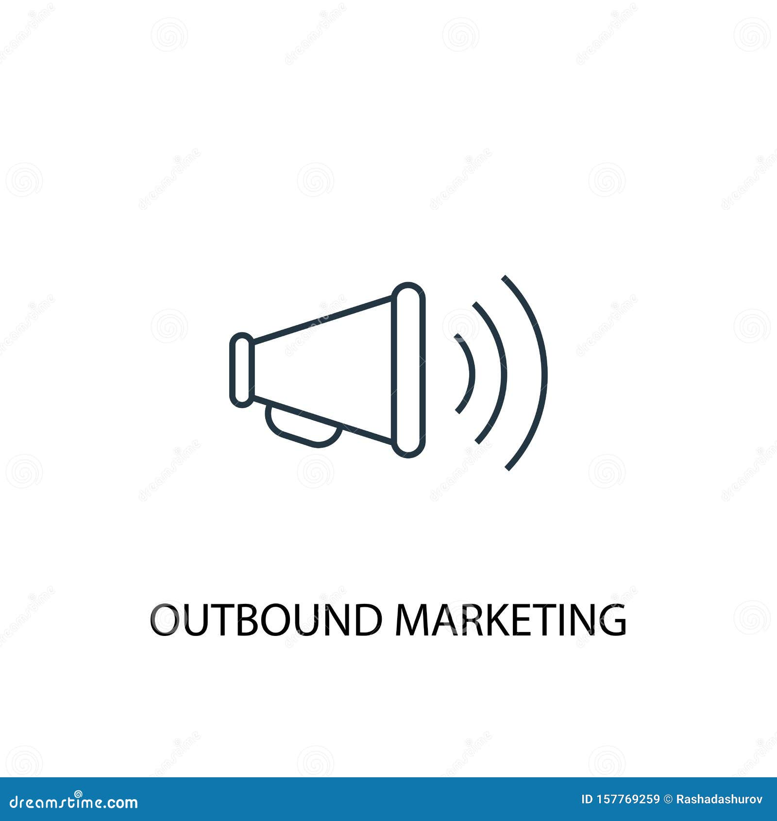 Outbound Marketing Concept Line Icon Stock Vector - Illustration of ...