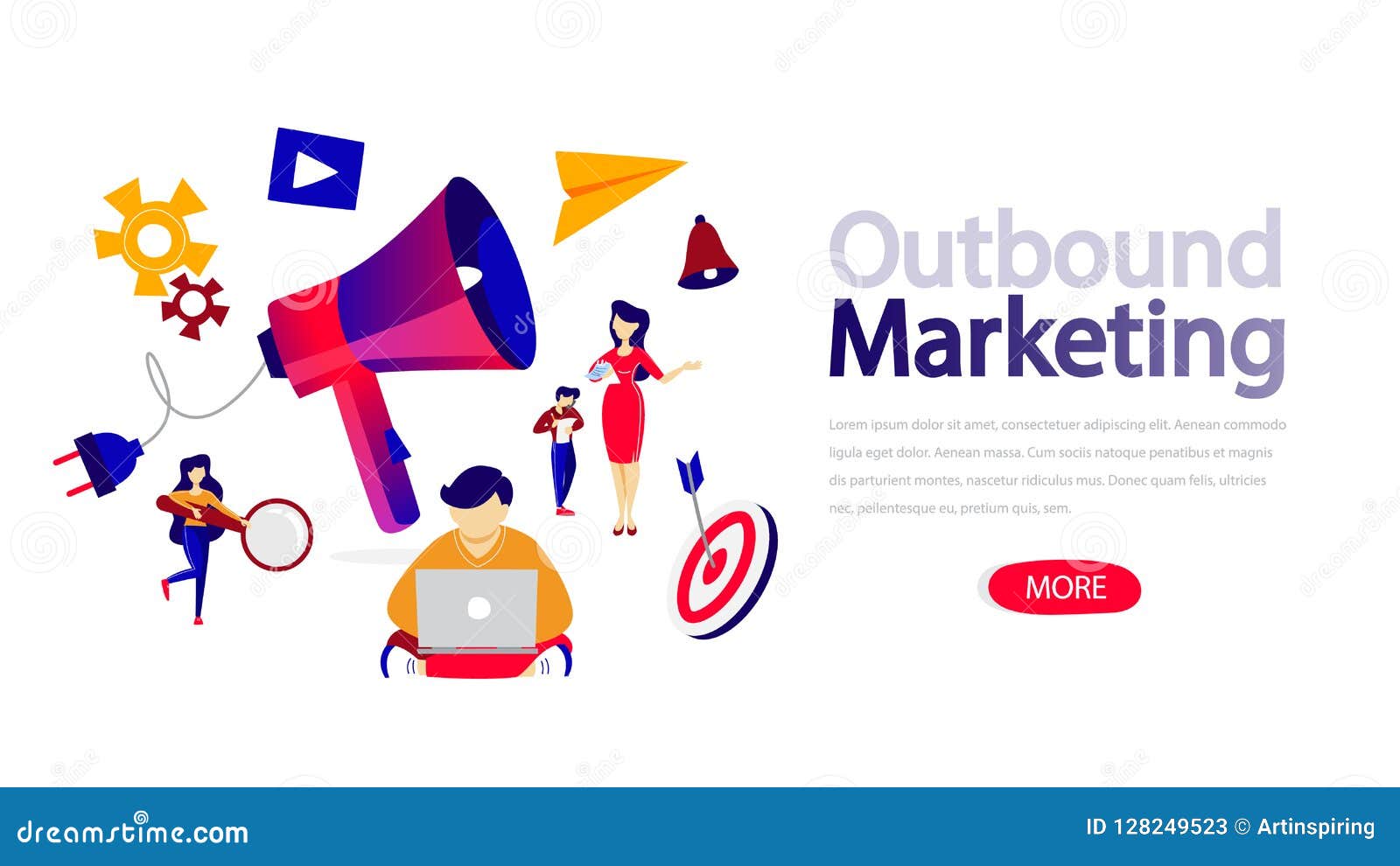 Outbound Marketing Horizontal Banner for Your Website. Stock Vector ...