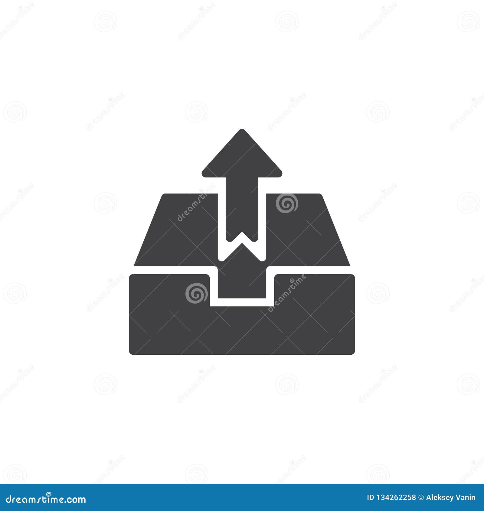 Outbox arrow vector icon stock vector. Illustration of uploading ...
