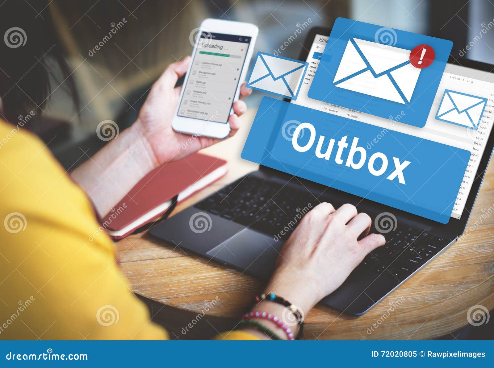Outbox Business Communication Envelope Mail Concept Stock Image - Image ...