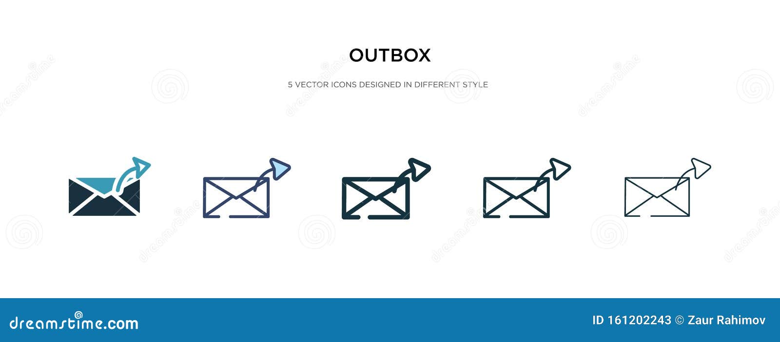 Outbox Icon in Different Style Vector Illustration. Two Colored and ... Outbox Icon in Different Style Vector Illustration. Two Colored and ...