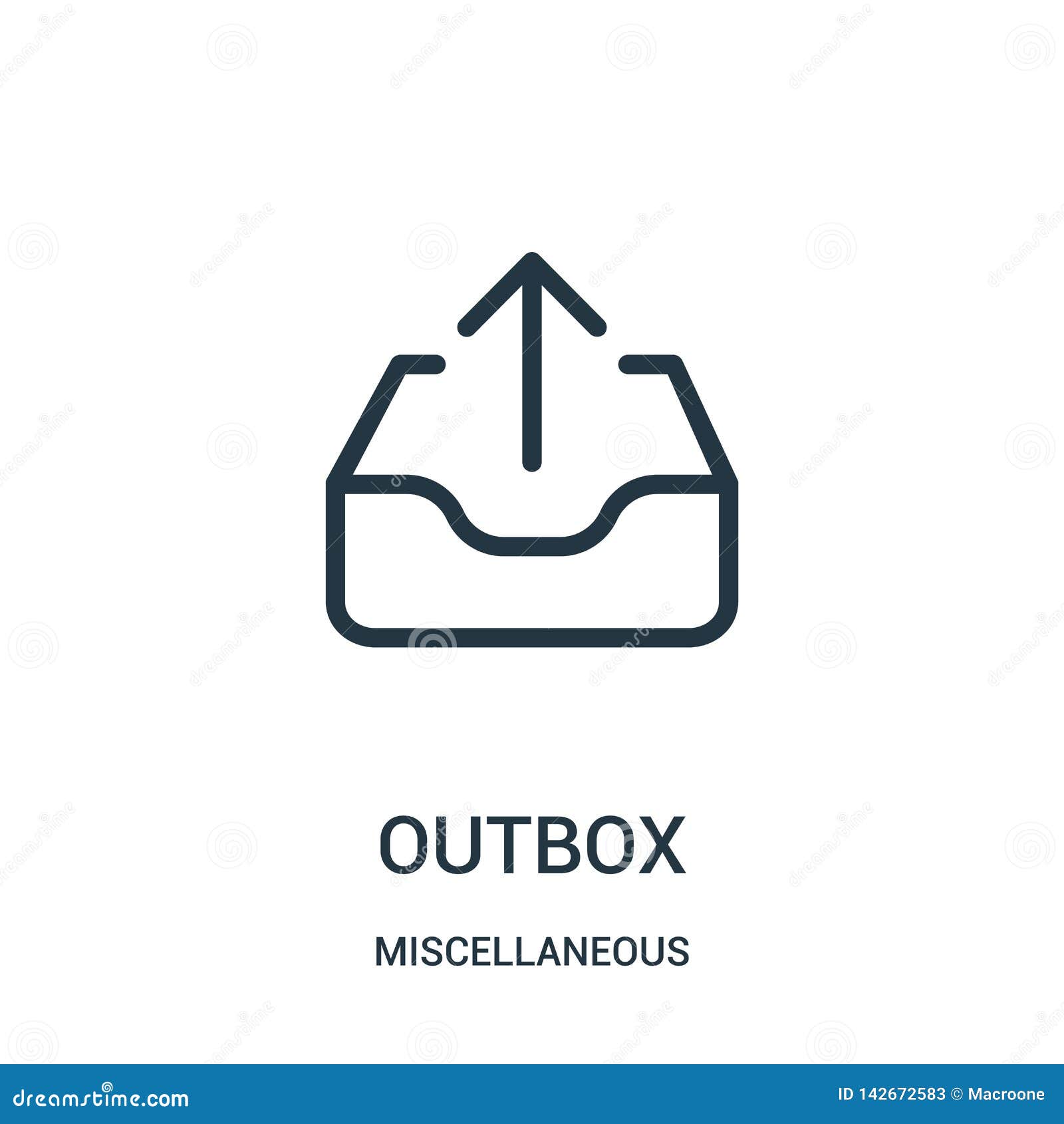 Outbox Icon Vector from Miscellaneous Collection. Thin Line Outbox ...